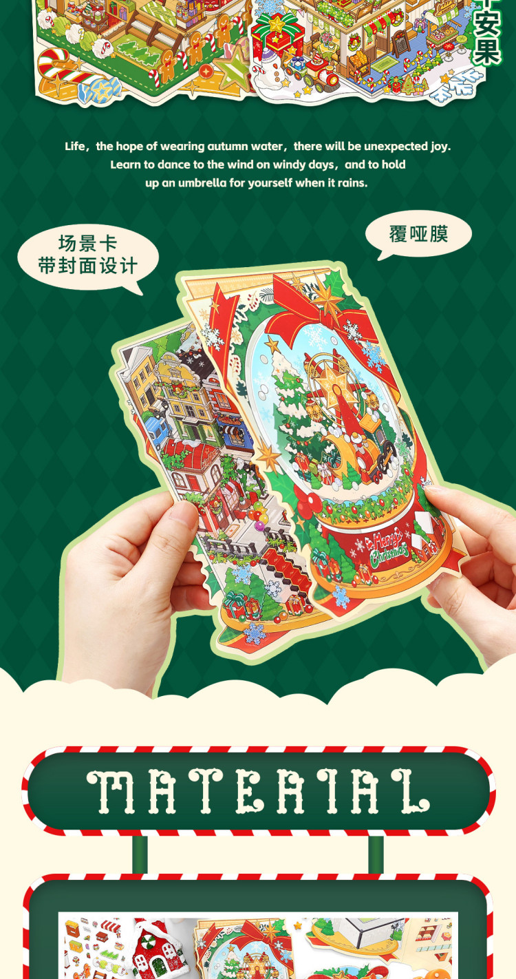 ENWEI 3 Pcs [Christmas Special Series] Waterproof 3D Landscape Stickers ...