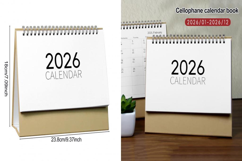 Stand-up Calendar Paper Desk Calendar 2026 Spiral Bound Desk Calendar ...