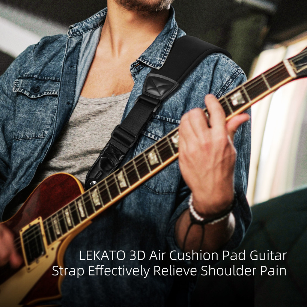 LEKATO 3D Air Cushion Guitar Strap 8.9cm Wide Adjustable for Bass ...