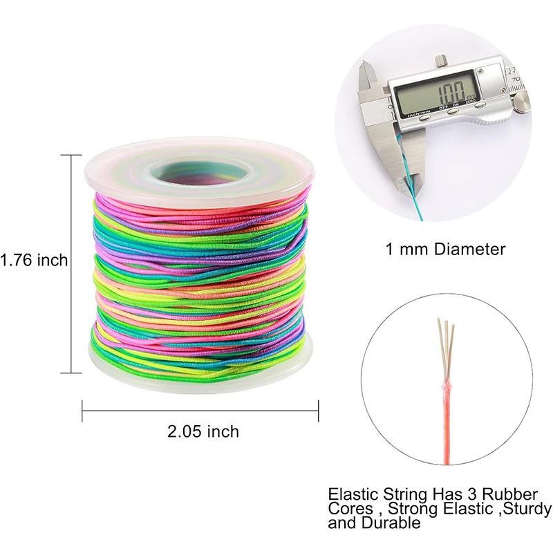 Stretchy String for Bracelets 3 Colors 1 mm Sturdy Elastic String Cord ...
