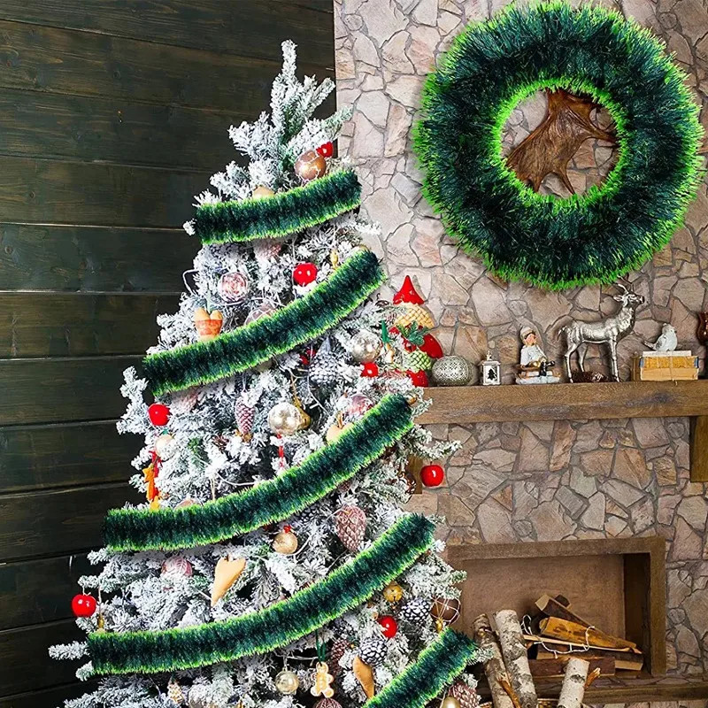 2M*9cm Christmas Tinsel Decoration Tree Ribbon Garland Party Supplies ...