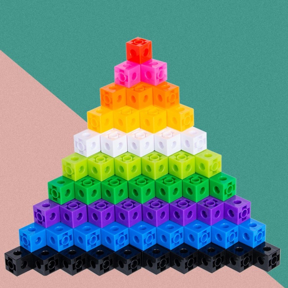 100pcs Numbers Counting Set Linking Cubes Math Blocks Toy with Activity ...