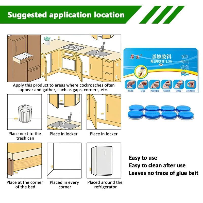 Powerful cockroach medicine, indoor cockroach-killing gel bait patch ...