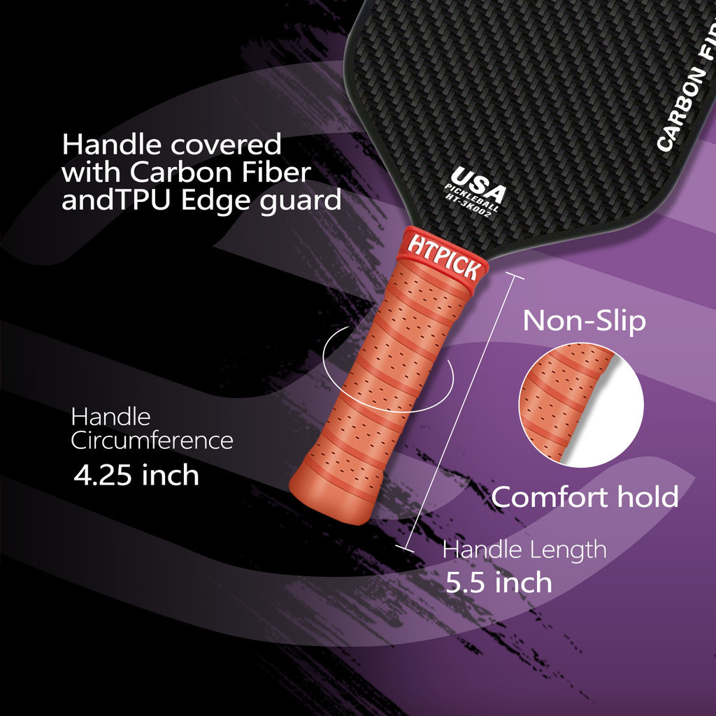 HT-PICK 3K002 3K Carbon Fiber Pickleball Paddle 16mm Cold-Press ...
