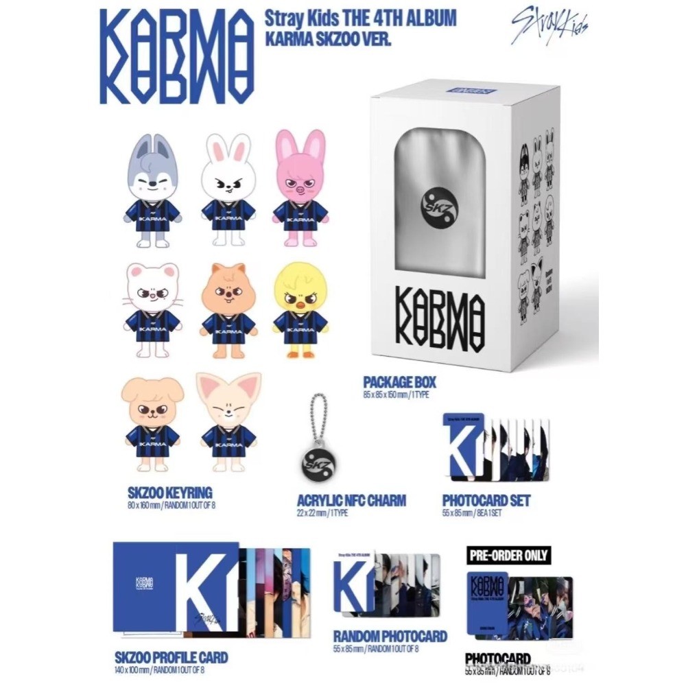 Kpop Idol Stray Kids THE 4th Album KARMA SKZOO Ver. Gift Box Set ...