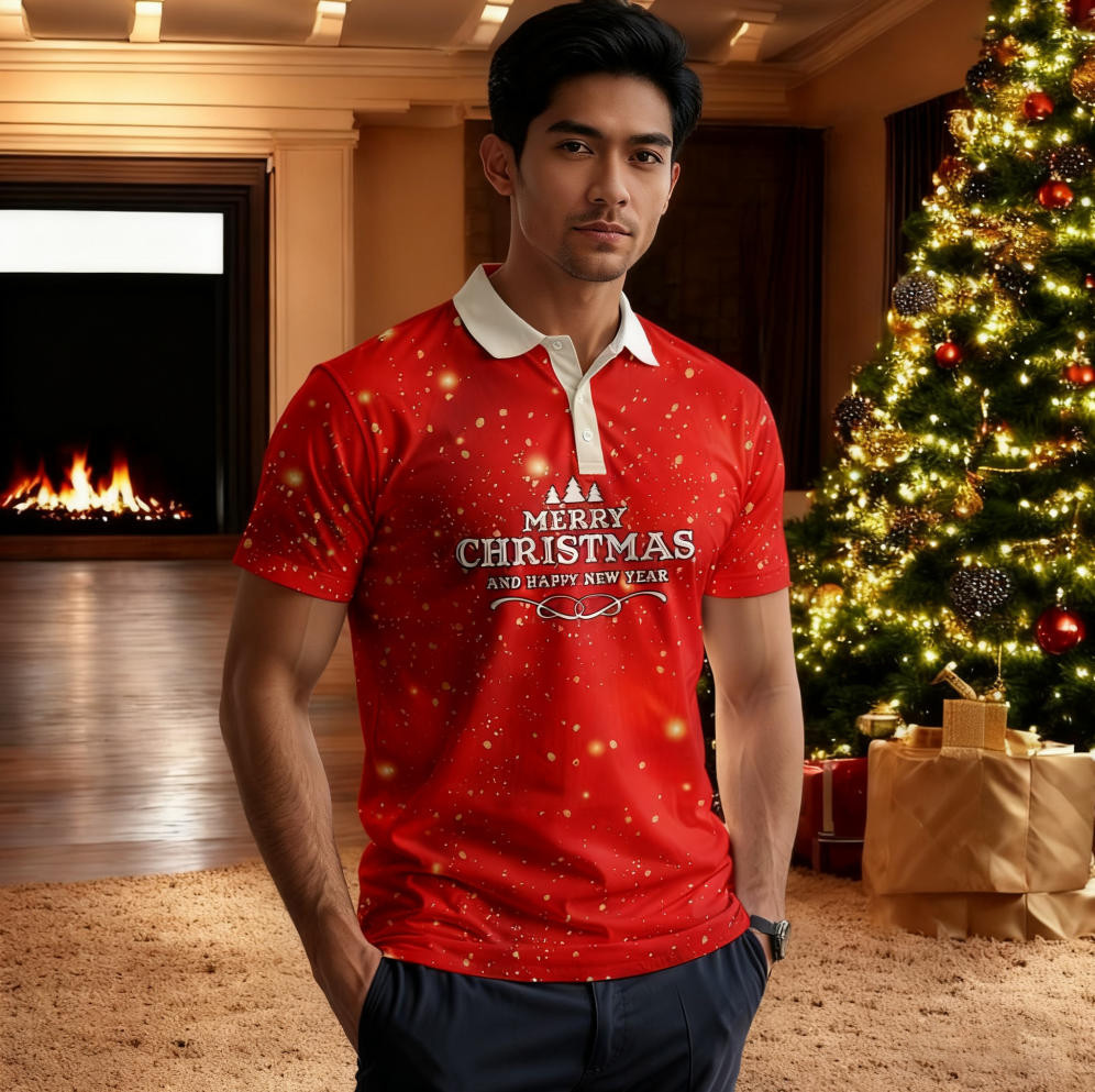 2026 New Christmas themed Printed Design Polo Shirt For Men And Women ...