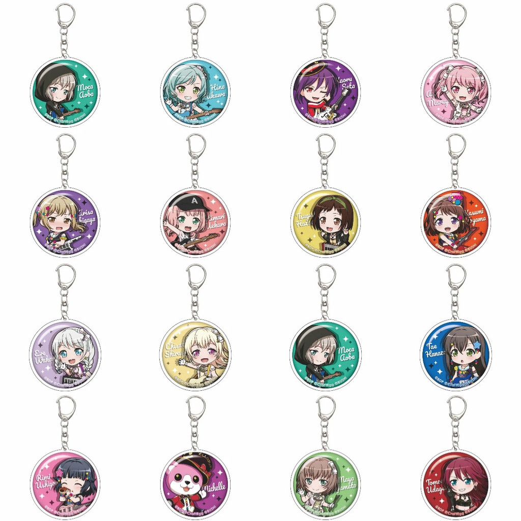 55MM Anime BanG Dream Keychain Misaki Okusawa/Michelle/Kaoru Seta/Sayo ...