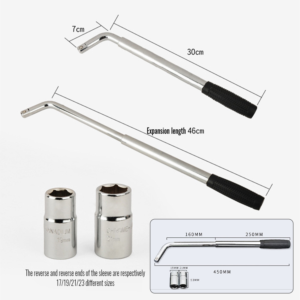 Pembuka Tayar Tyre Nut Socket 17mm/19mm Wheel Socket Wrench Extendable ...