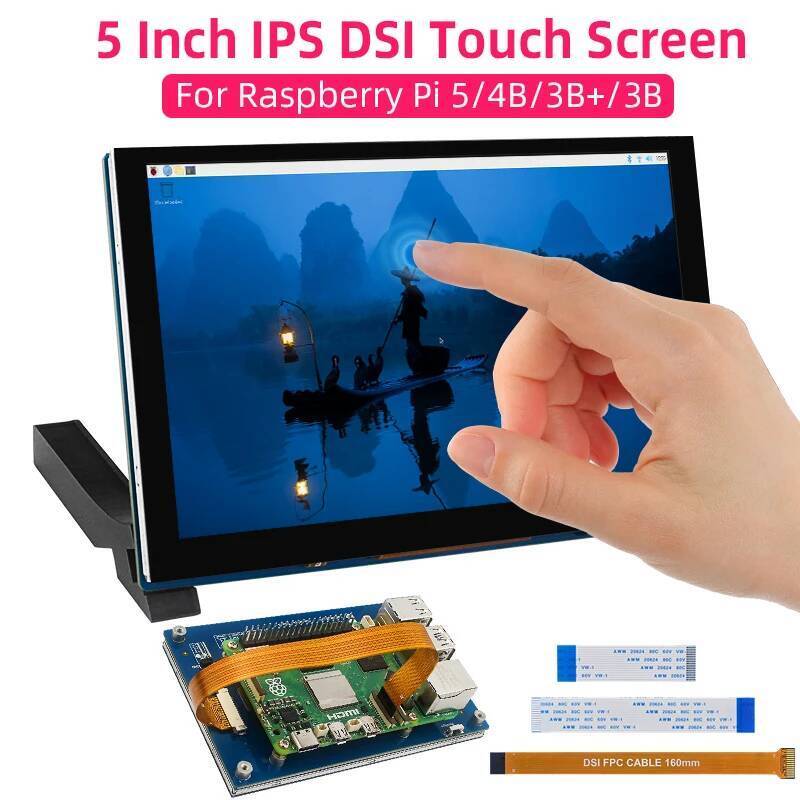 Raspberry Pi 5 Inch DSI LCD Capacitive Touch Screen 800x480 MiPi ...