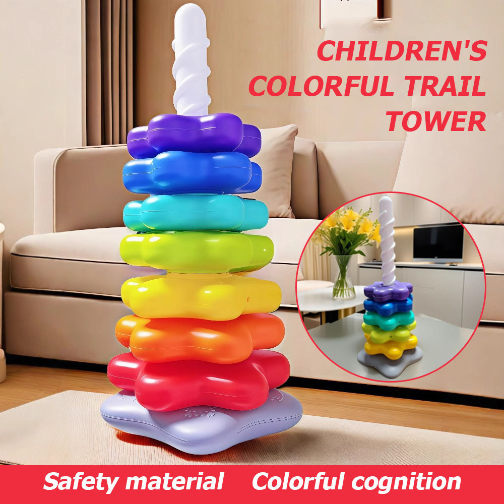 Rainbow Stacking Tower Color Recognition Building Blocks Educational ...