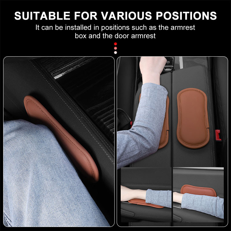 Car Elbow Rest Pad PU Leather Car Knee Cushion Auto Center Console Leg ...
