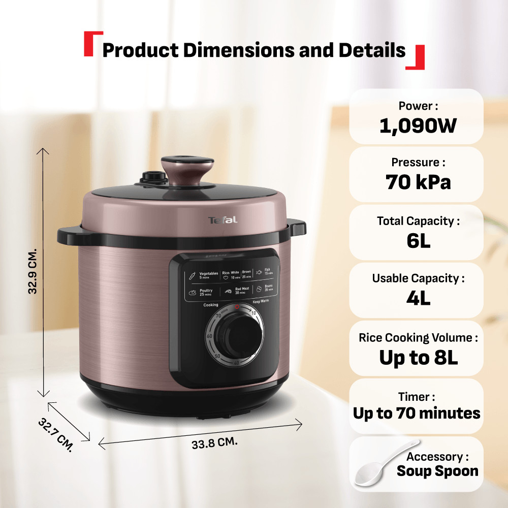 [NEW MODEL] Tefal 6L Effi Cook Multicooker Pressure Cooker (CY2116 ...