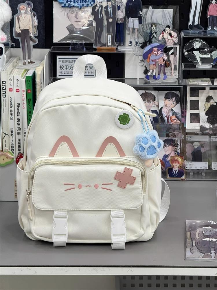 Cute Kitty mini Backpack Female Student Travel Small School Bag Short ...