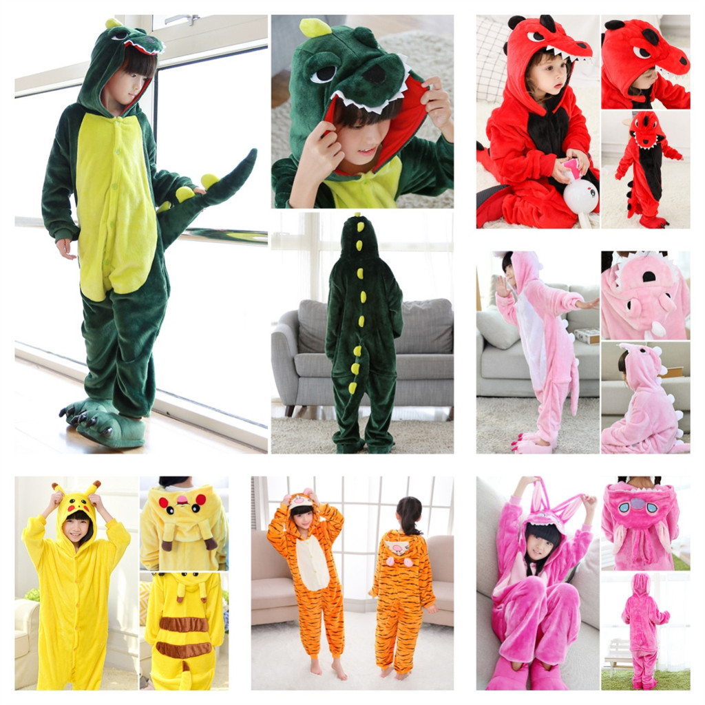 Kids Pyjamas Children Cartoon Pajamas Boys Girls Dinosaur Stitch ...