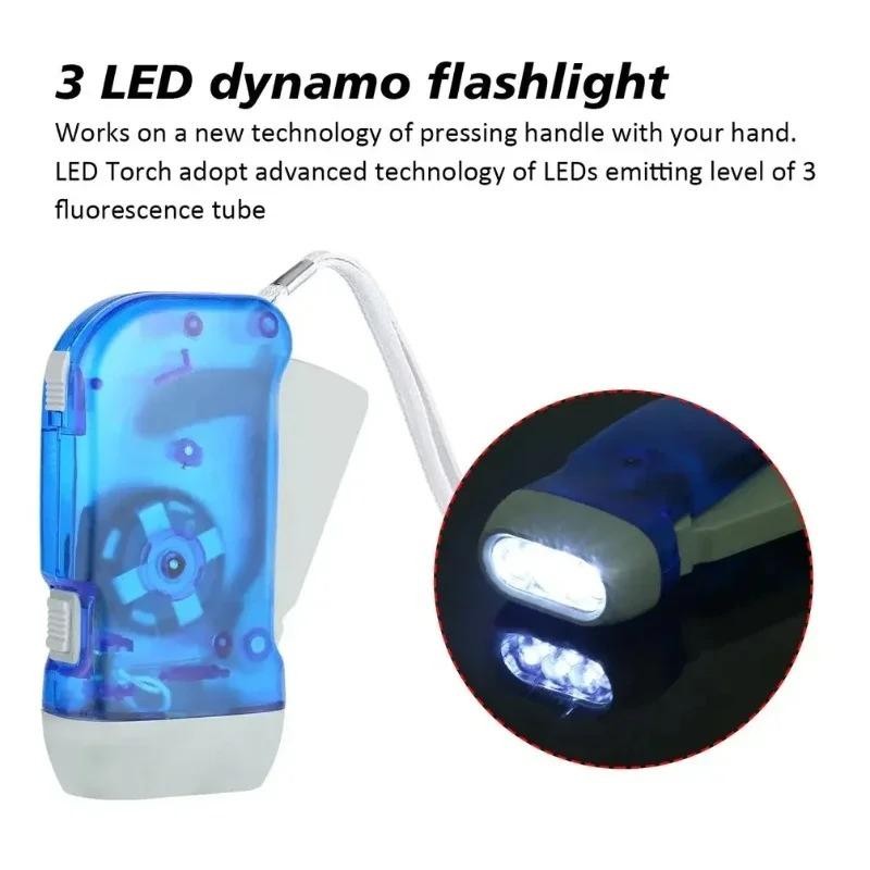 Emergency Hand-Crank Generator Flashlight Wind-Up Charging Ultra Bright ...