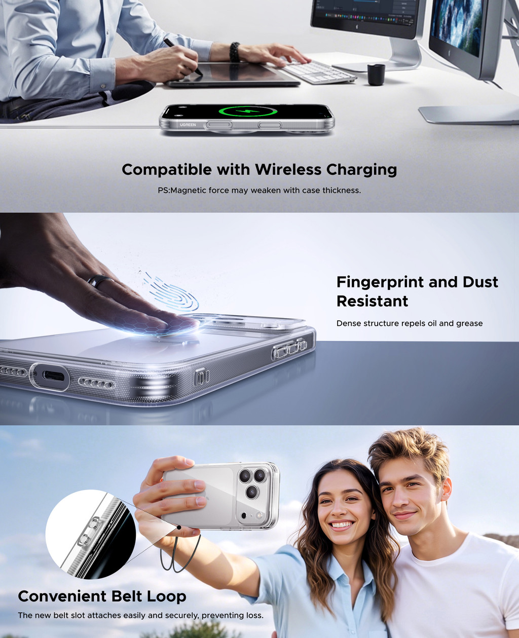 UGREEN Crystal Clear Casing IP17 Series Anti Yellow Transparent Phone ...