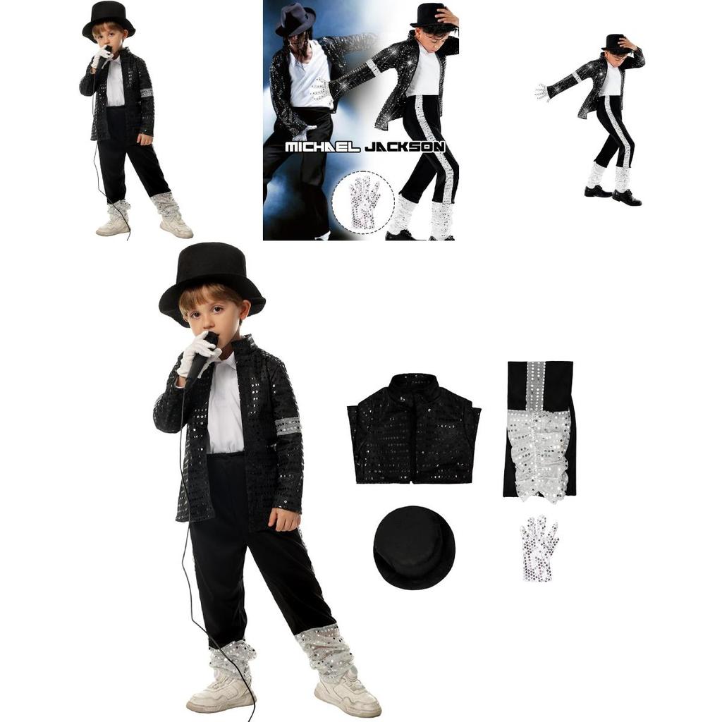 Jackson Cosplay Michael Costume For Kids With Polyester Material For ...
