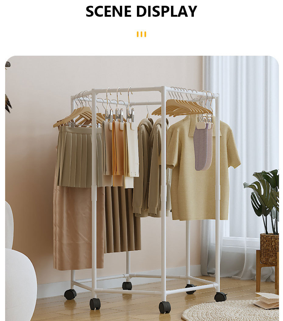 【READY STOCK】Double Layer Stainless Steel Clothes Rack 360° Rotatable ...
