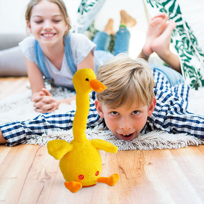 Plush duck toy that can dance, sing, imitate sounds, and comes with a ...