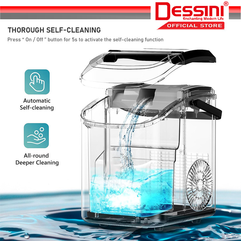 DESSINI ITALY Portable Electric Ice Cube Maker Countertop Freezer ...