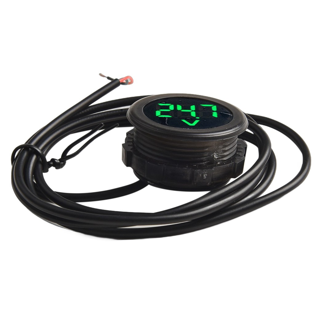 [my]DC 5-100V LED Digital Display Round Two-wire Voltmeter Car Voltage ...