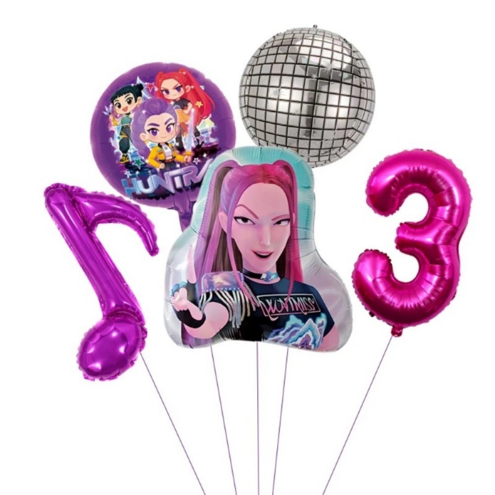 Kpop Demon Hunters Birthday Balloon Set Saja Boys Party Decoration Kids ...