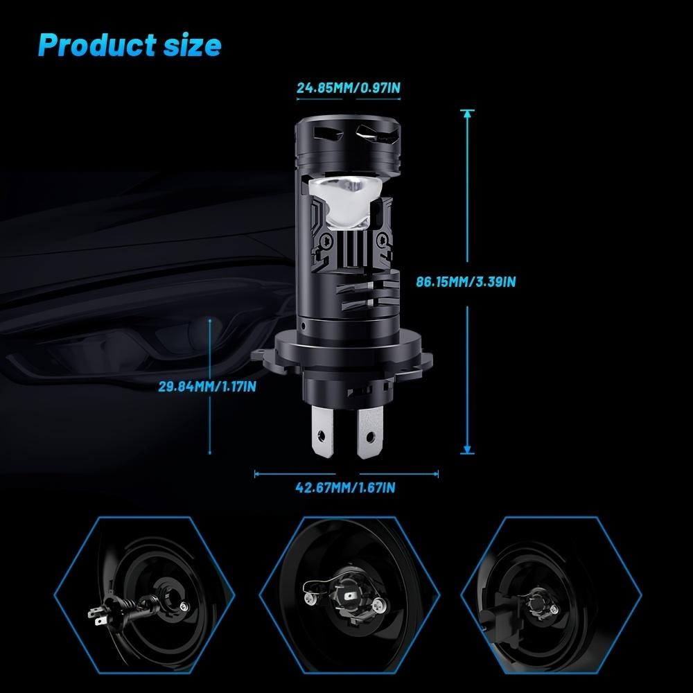 1pcs H4 LED Bulb Led H4 9003 Mini Projector Motorcycle Headlight with ...