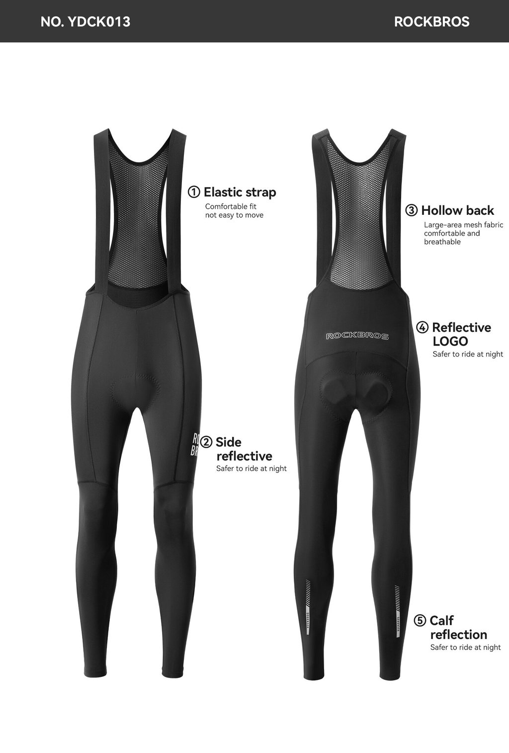 ROCKBROS Cycling Pants Long Trousers Shockproof High Elastic Breathable ...