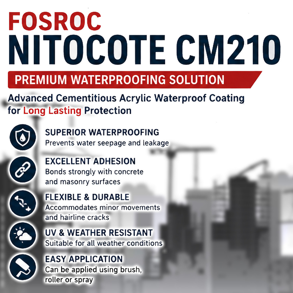 FOSROC CM210 Nitocote ( Powder 18Kg + Latex 5Kg = 23Kg Set ) Flexible ...