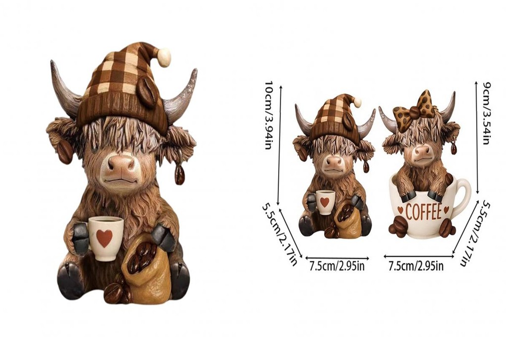 Moon* Highland Cattle Ornament Highland Cattle Decor Highland Cow ...