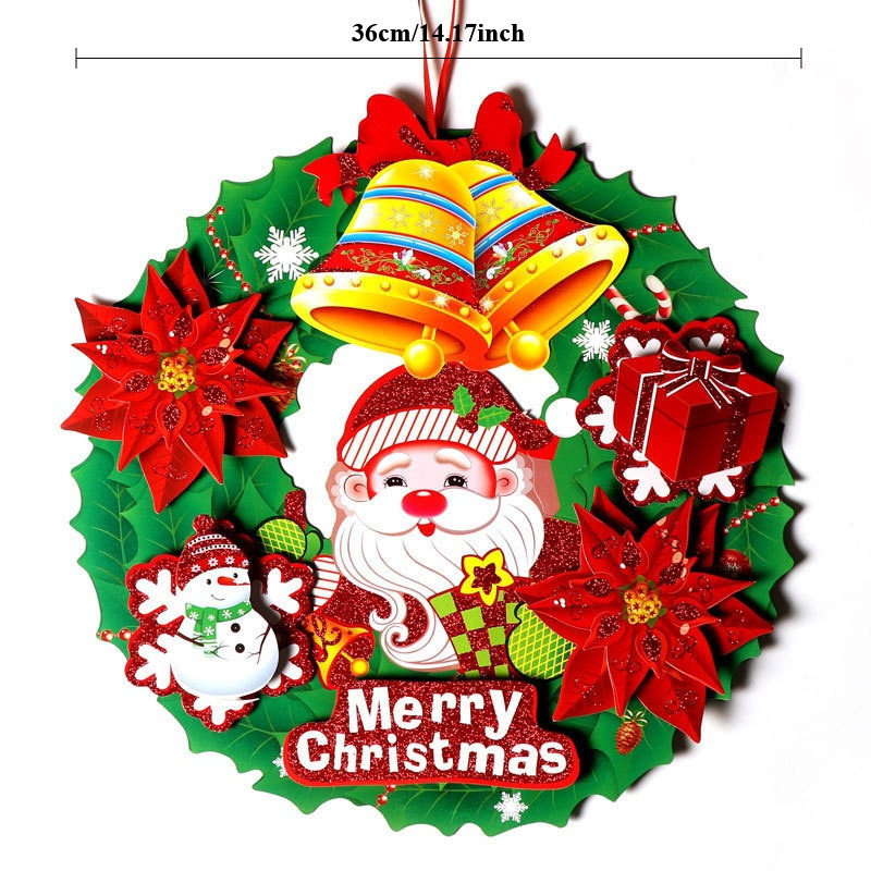 Christmas Wreath 36CM 3D Paper Flower Wreath Christmas Wreath Door ...