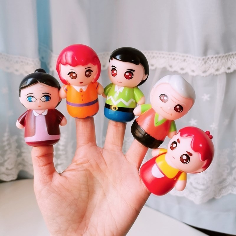 Finger Cots Doll Toy Animal Family Story Puppet Doll Kids Gift ...