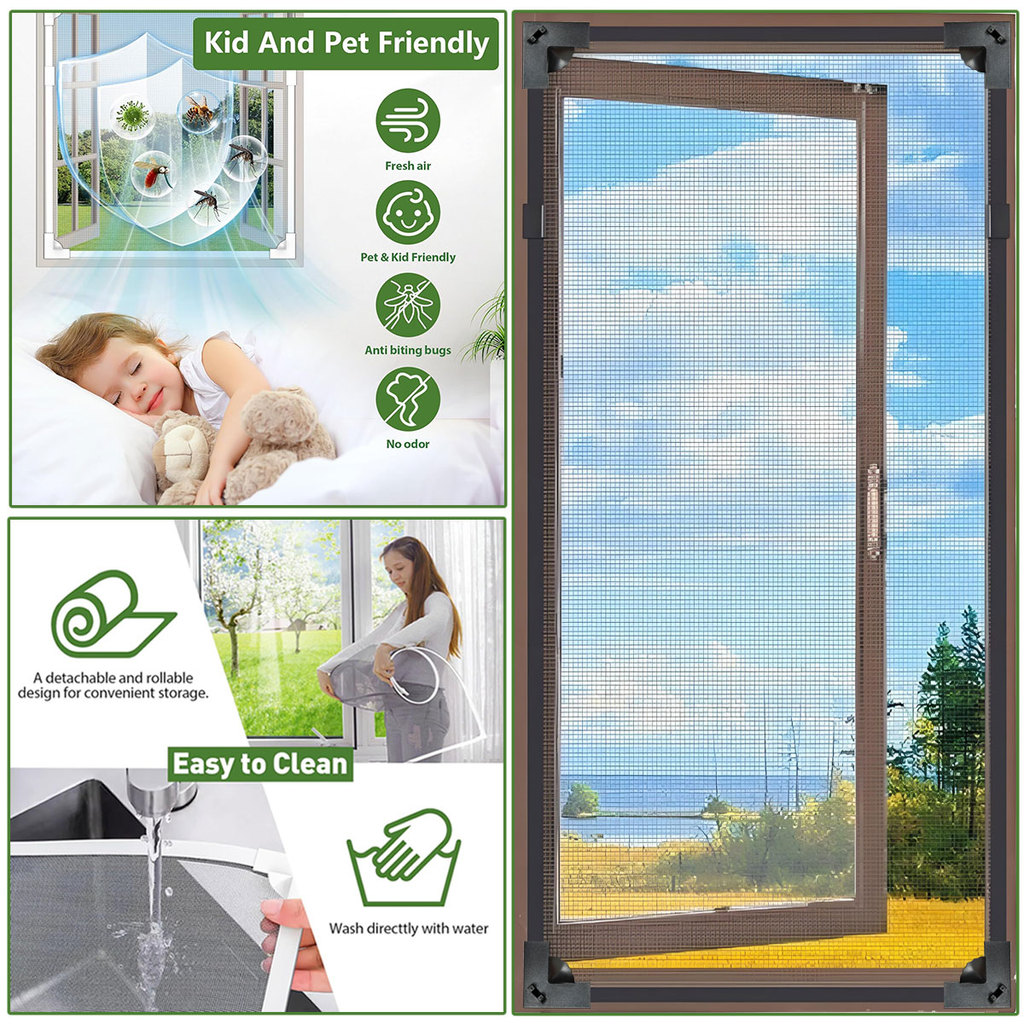 DIY Full set Magnetic Cuttable Mosquito Net Window Anti Mosquito Insect ...