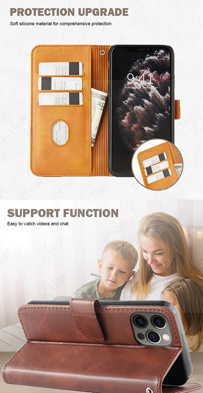 Leather Flip Wallet Case For Samsung Galaxy Note 5 Note 7 Note 8 Note 9 Note 10 Pro Plus Note 20 ...