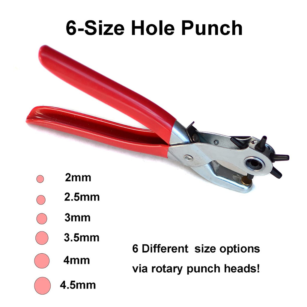 9" Heavy Duty 6-Size Revolving Leather Hole Punch – Durable Hand ...