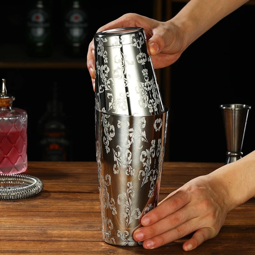 Professional Boston Cocktail Shaker Set - Double Bottom Stainless Steel ...