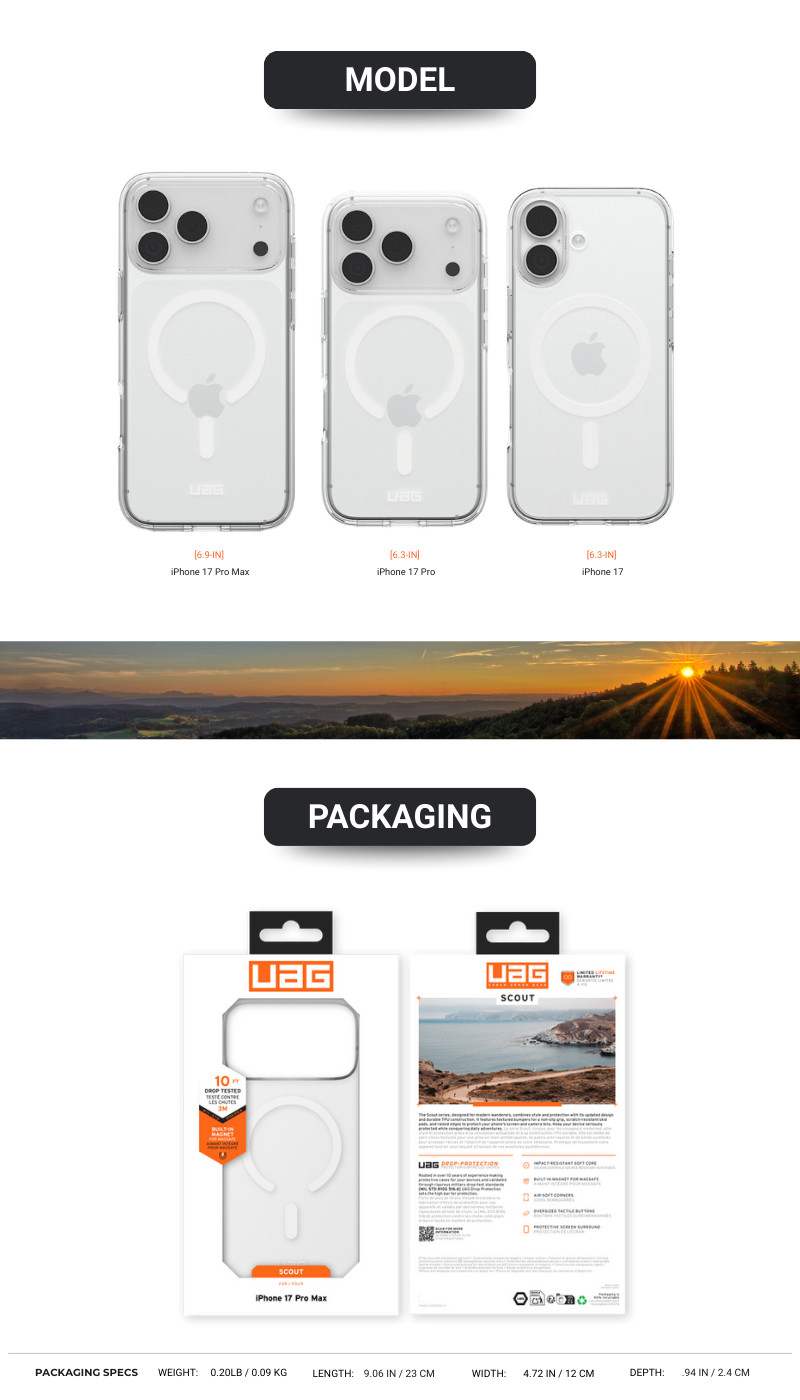 UAG Scout Clear MagSafe Case for iPhone 17 Series | Shopee Malaysia