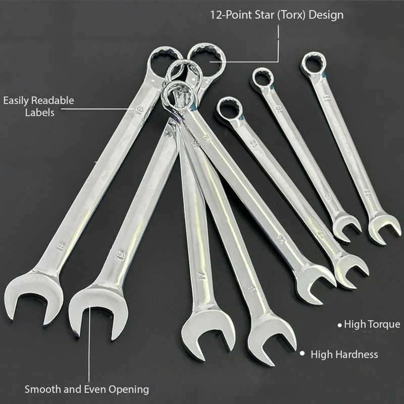 Sancy 25pcs (6–32mm) Raised Rib Combination Wrench Set With Roll Up ...