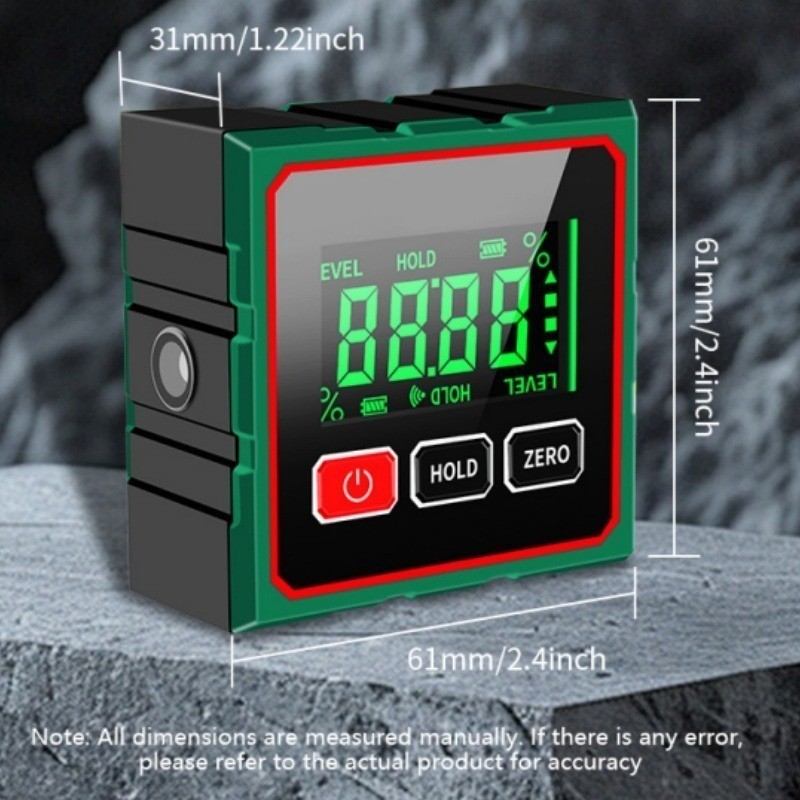 Strong Magnetic Digital Angle Finder Portable Dual Electronic Laser USB ...