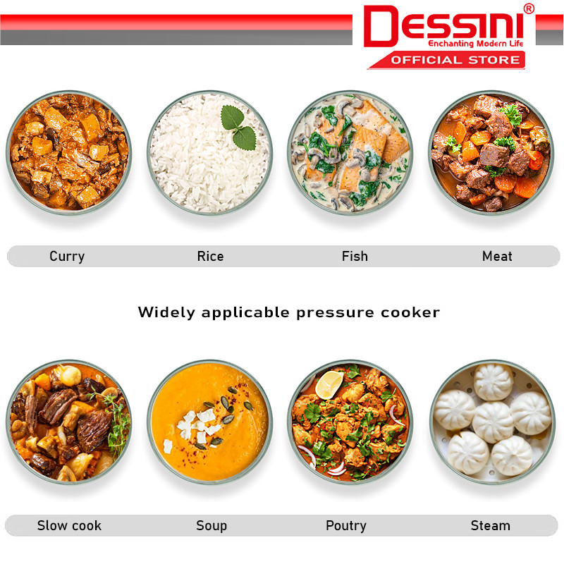 DESSINI ITALY 12 IN 1 Electric Digital Pressure Cooker Non-stick Inner ...