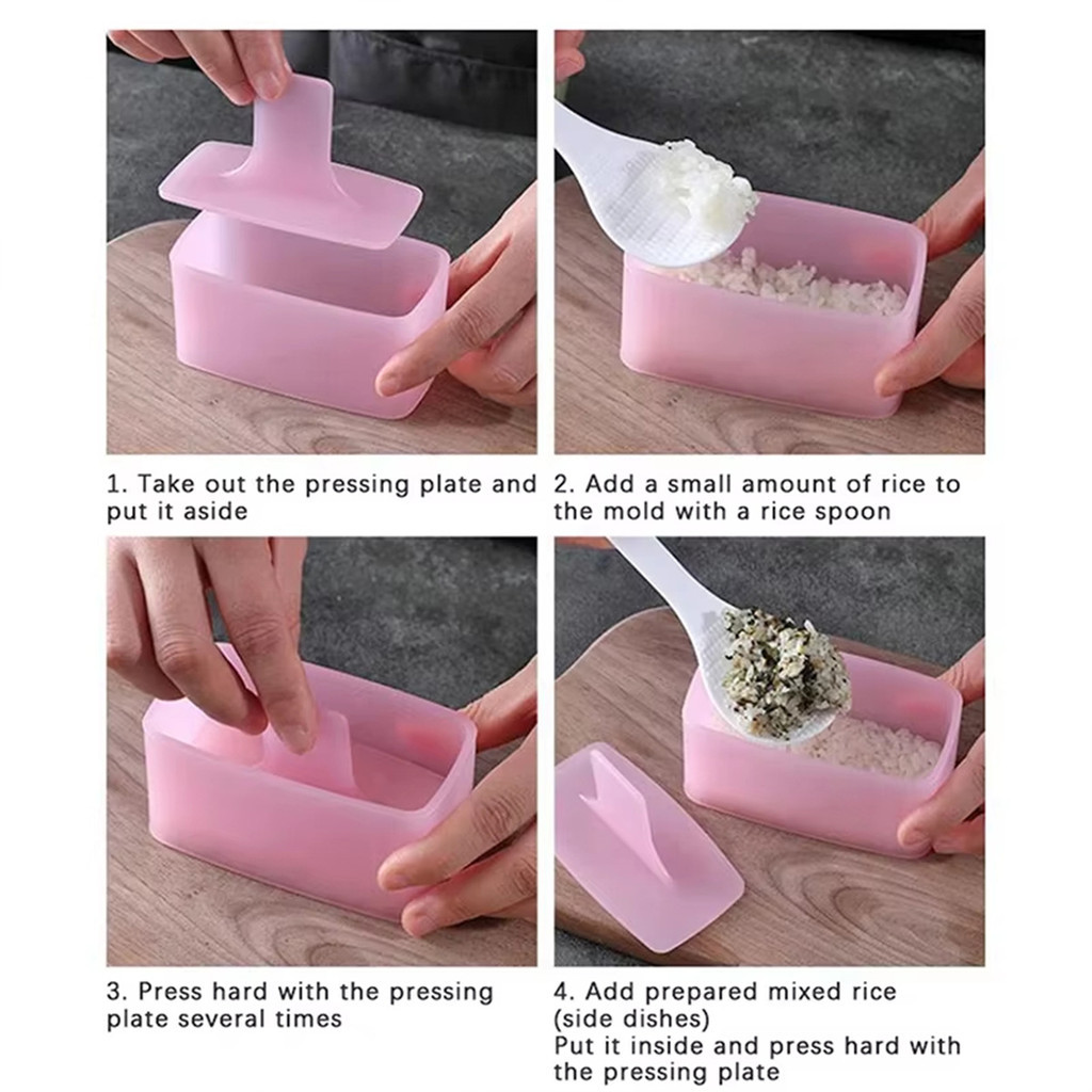 No Stick Sushi Mold Musubi Maker Press With Small Rice Paddle For Diy ...