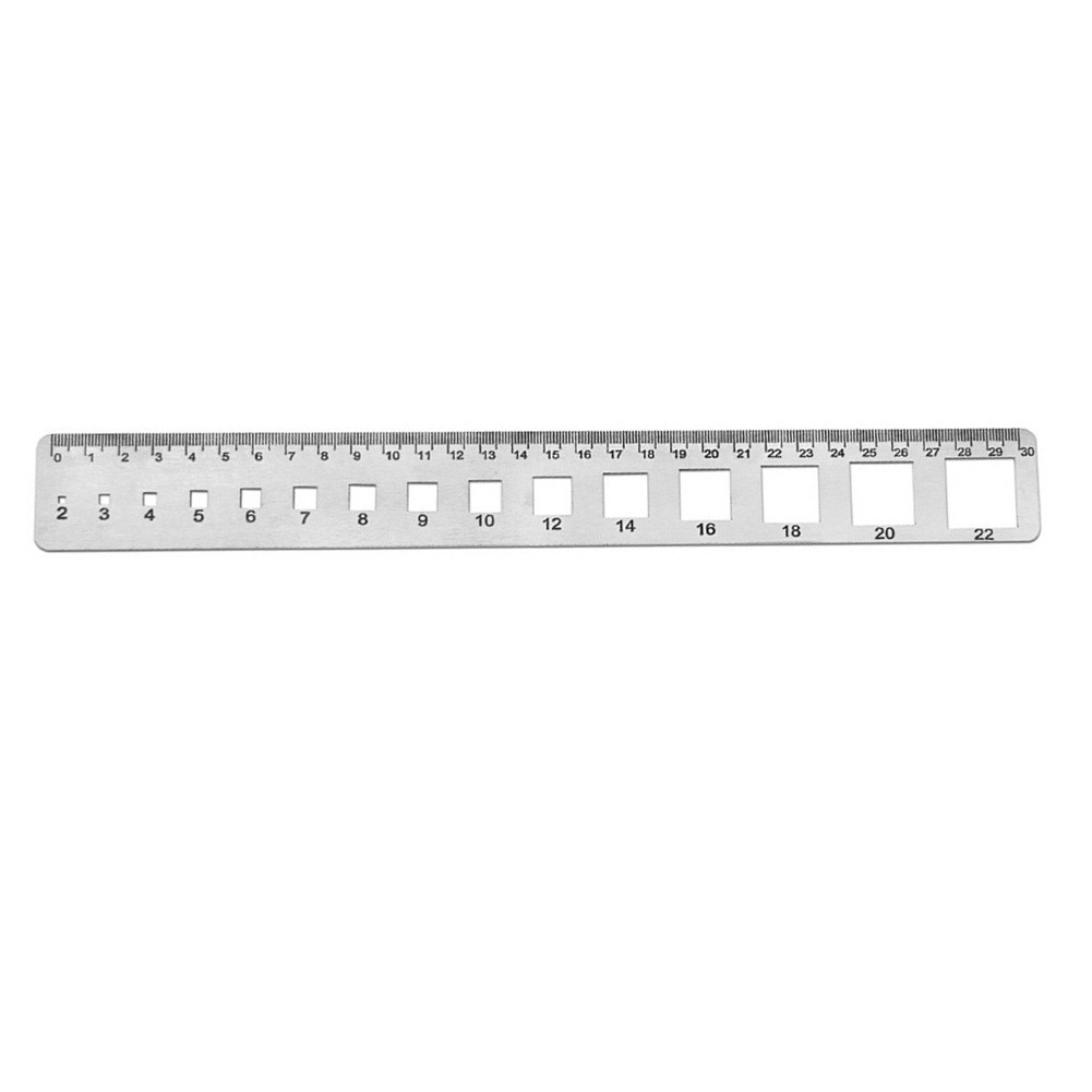 [BIG SALE] Stainless steel round square hole steel ruler scale office ...