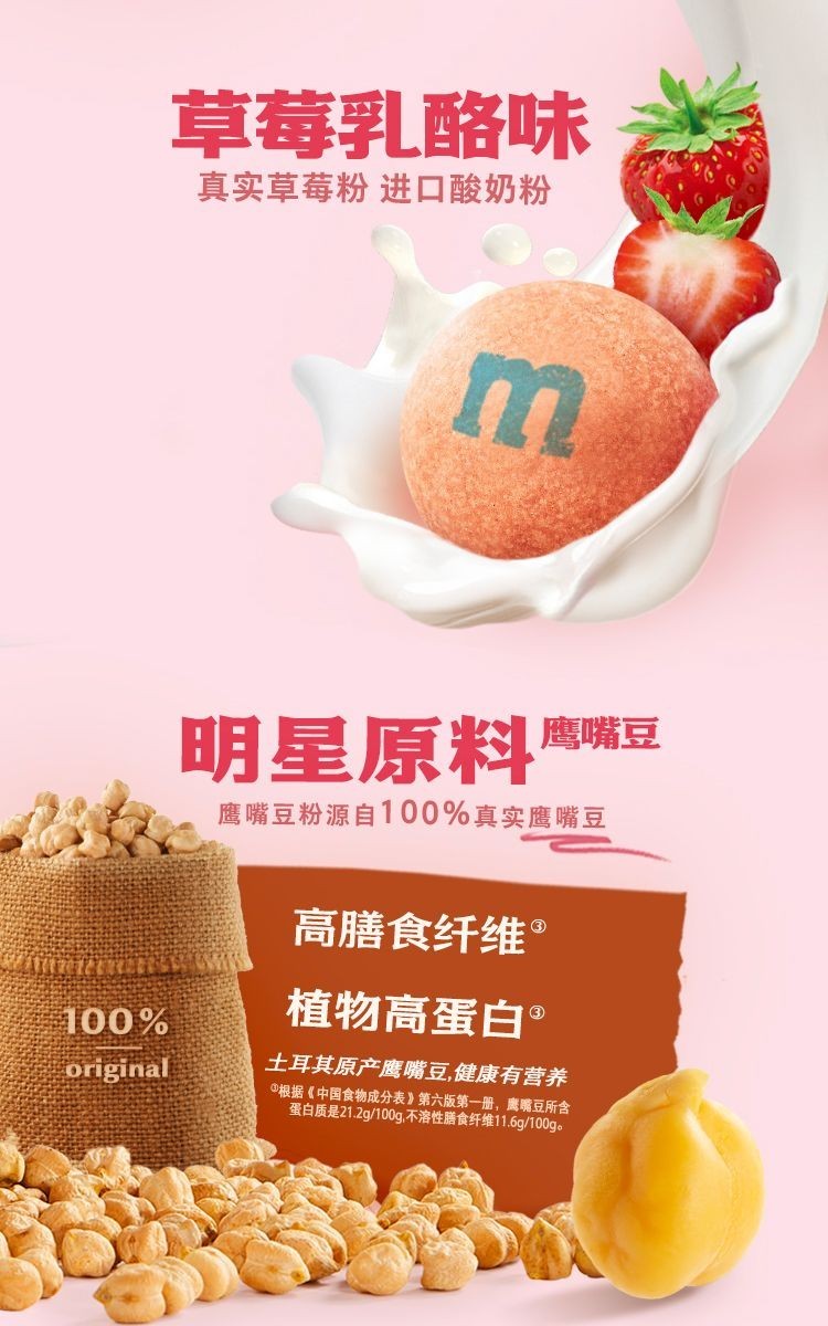 MMS Chickpea Baked Chocolate Beans Strawberry Cocoa Flavor 120g Canned ...