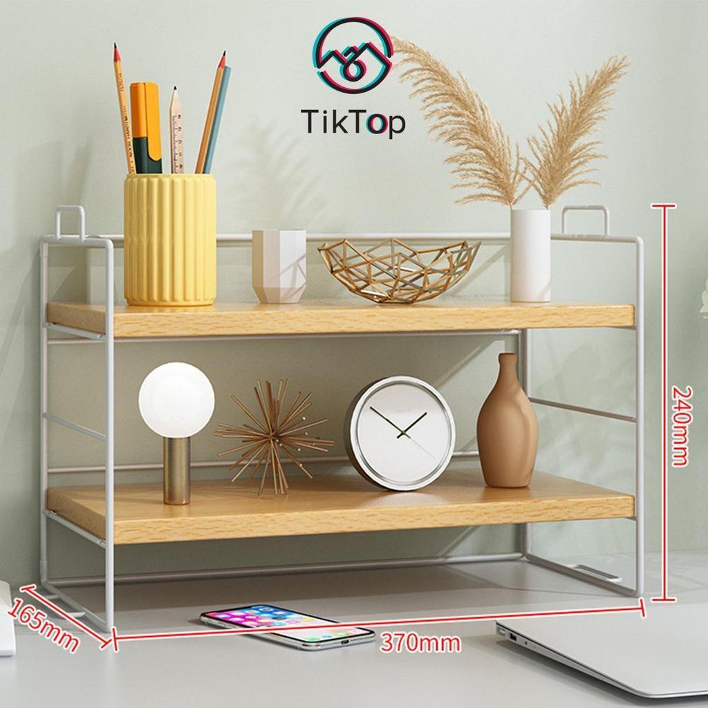 Tiktop Wooden Book Shelf Portable Office Table Book Rack Make up Study ...