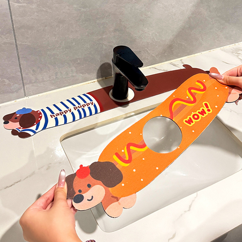 Capybara Faucet Drip Mat Silicone Splash Guard for Kitchen Sink Crayon ...