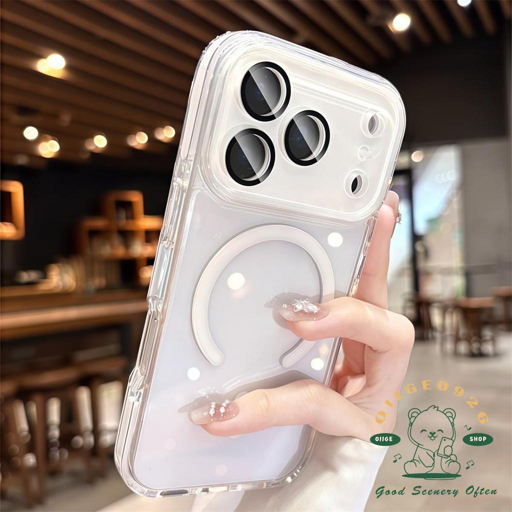 iPhone17 case 】orange Antifall ice crystal magnetic Phone case iphone17 ...