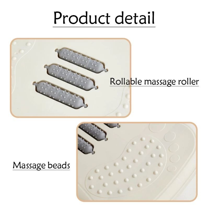 Ergonomic Foot Stool with Massage Roller Non Slip Rest Stool Under ...