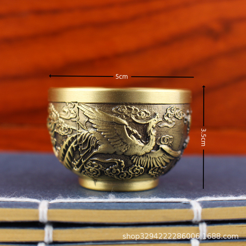 Brass Baifu Cup Dragon Phoenix Tea Water Style Multi-Purpose High-Grade ...