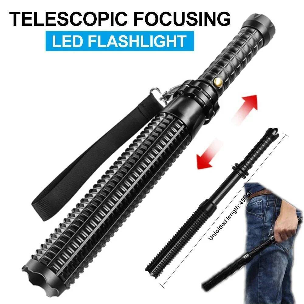 Baseball Bat LED Flashlight AluminumAlloy Focusable Zoomable Super ...