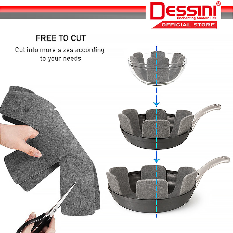 DESSINI ITALY 28CM Non Woven Stacking Pot Pan Scratch Protector Pad ...